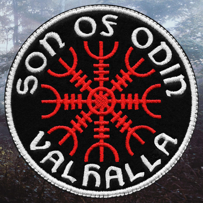 Embroidered Patch Ægishjálmur / Helm of Awe «Son of Odin Valhalla»